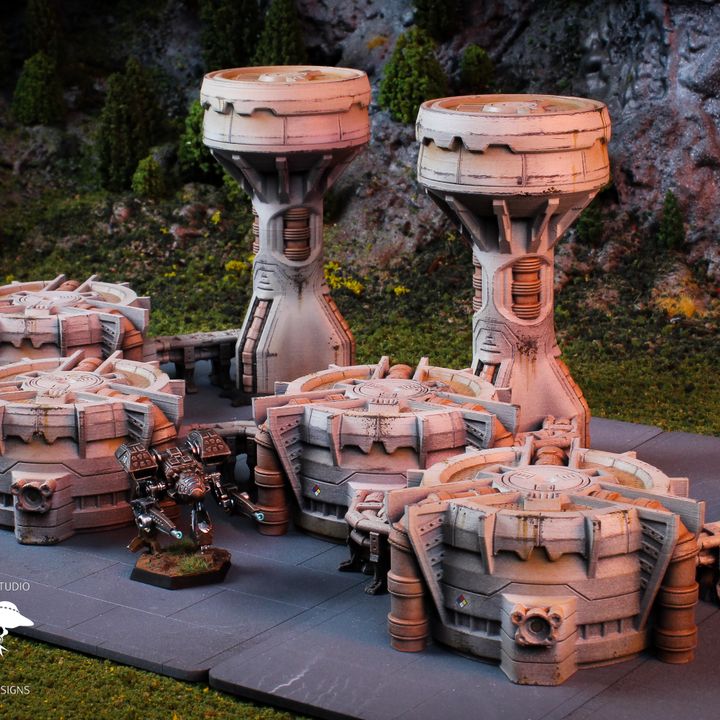 3D Printable HEXTECH - Industrial Fluidworks - Core Bundle (Battletech Compatible Hex Terrain ...